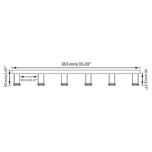 Miyili Matte Black Wall Mounted Coat Rack with 6 Hanger Hooks SUS304 Stainless Steel, B03B6