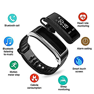 #4tW177 Y3P Smart Bracelet Bluetooth Headset 2 in 1 Heart Rate Men's and Women's Sports Watch Pedometer