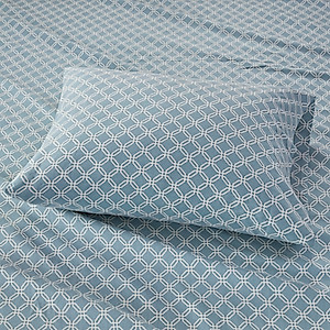 Sleep Philosophy True North Cozy Flannel Warm 100% Cotton Sheet - Novelty Print Animals Stars Cute Ultra Soft Cold Weather Bedding Set, Twin XL, Blue Geo 3 Piece