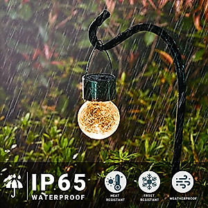 SOLPEX Hanging Solar Lights Outdoor, 8 Pack Decorative Cracked Glass Ball Light, Solar Powered Waterproof Globe Lighting, Hanging Globe Solar Lights for Garden, Yard, Patio, Lawn, Flower Bed