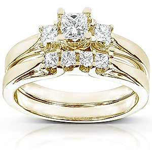 Kobelli Diamond Wedding Set 1/2 carat (ctw) in 14K White or Yellow Gold, Size 10, White Gold