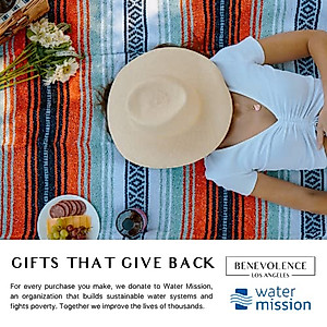 Benevolence LA Handwoven Mexican Blanket, Perfect as Serape, Outdoor, Picnic, Camping Blanket, 45x70 inches - Mandarin