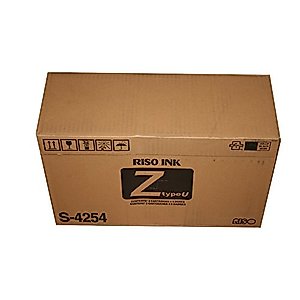 10 Riso Brand S-4254 Z Type Black Ink Tubes, For Risograph RZ/EZ / MZ Series Duplicators