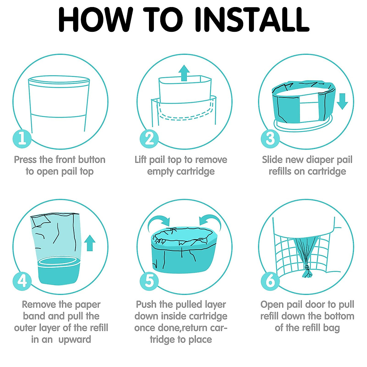 Yeaqee 12 Pack Diaper Pail Refills Bags Compatible with Dekor Plus Adult Diaper Pail Liner Baby Scented Diaper Pail Bags Hold up to 7200 Diapers