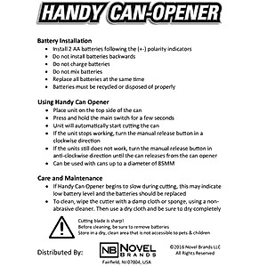 Gourmet Trends Handy Can Opener, Colors May Vary