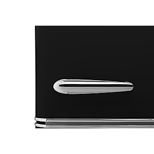 iio 22" 7 cu ft Retro Christmas Small Refrigerator with Freezer Bottom, Mini Fridge for Bedroom, 3 Glass replacement Shelves, LED Light, 2 Drawers Dorm RV (Black)