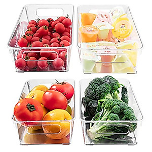 Refrigerator Organizer Storage Bins, Fridge Organizer Storage Bins Pantry Storage and Cabinet Organizers for Bath Kitchen (6)