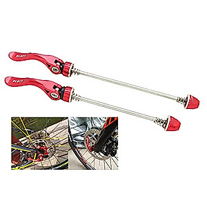PLATT Bike Quick Release Skewers MTB Wheel Hub Skewers Front and Rear Axle Fit for Road Bike,Mountain Bike, BMX (Red,1Pair)