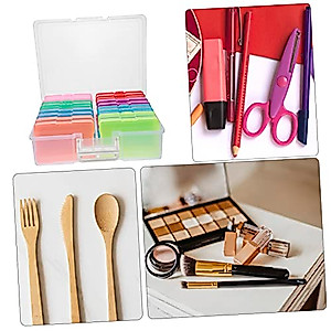 Parliky 1 Set Craft Photo X Organizer Plastic Cases Containers Photos Container Individual Case Diamond Art Project Storage Portable Stickers Clear Practical Accessory Inch for Keeper