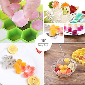 Ice Cube Trays, TeaRoo 2 Pack Silicone Ice Cube Molds with Lids, Easy-Release and Flexible 74-Ice Trays BPA Free, for Whiskey Cocktail, Stackable and Safe Ice Cube Molds