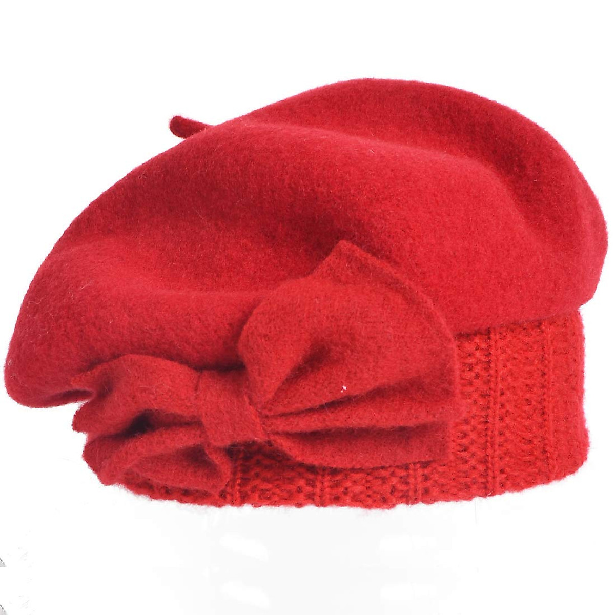 Women's Beret Hat Chic French Beret Beanie Wool Dress Winter Hats Hy022 (Red)