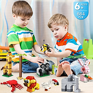 HOGOKIDS Party Favors for Kids - 20 Pack Animals Building Blocks Toy for Easter Gifts Goodie Bags Stocking Stuffer Classroom Prizes Building Set, Valentines Day Birthday Gift for Boys Girls Ages 6-12+