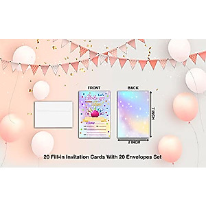 WwongxianB Birthday Party Invitation Cards for Kids, Teens Party Invites Cards, Bowling Party Celebration, Birthday Party Supplies, 20 Fill-in Invitation Cards With Envelopes Set -SR A001