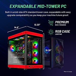 Skytech Gaming Skytech Shadow 3.0 Gaming PC Desktop – Intel Core i5 10400F 2.9 GHz, RX 6600, 500GB SSD, 16G DDR4 3200, 600W Gold PSU, AC Wi-Fi, Windows 11 Home 64-bit