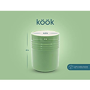 Kook Utensil Holder, Kitchen Utensil Holder, for Kitchen Counter, Ceramic, Premium Kitchen & Dining, Utensil Organizer, Countertop Organizer, Kitchen Counter Decor, 5.3”, Dishwasher Safe (Mint)