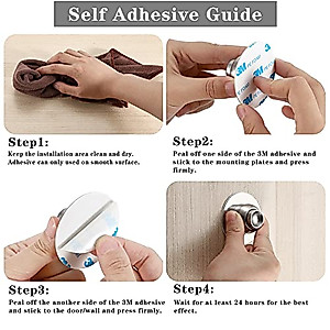 Sumnacon Set of 2 Adhesive Mounted Door Holder Mini Magnetic Door Stoppersa No Need Drill Stainless Steel Door Stop, Sliver