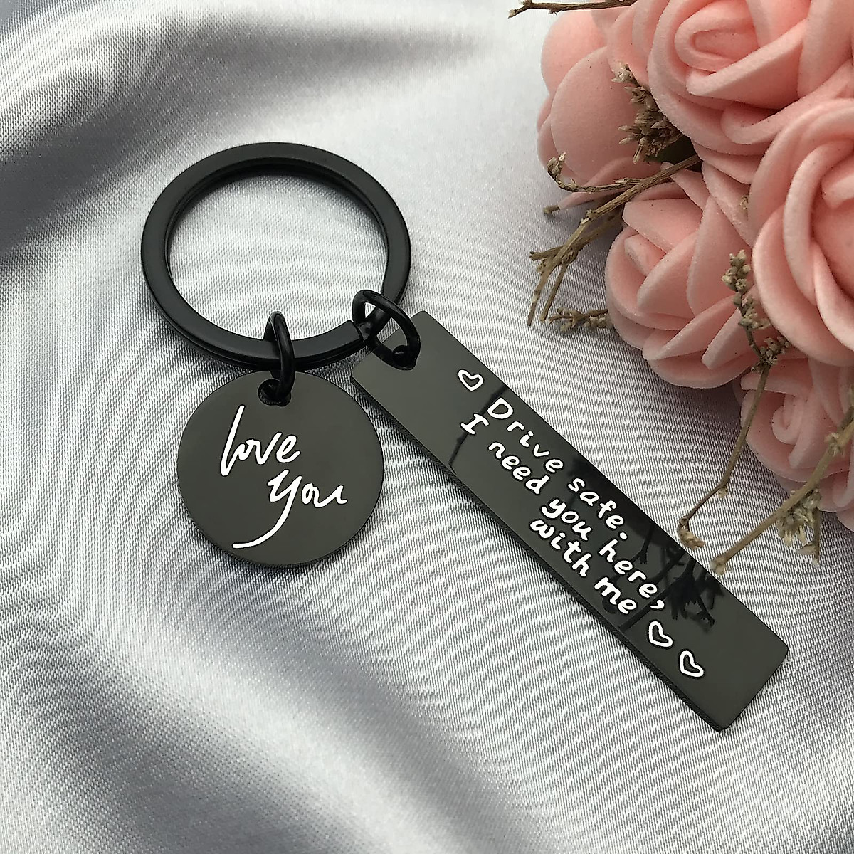 Drive Safe Keychain I Love You I Need You Here With Me Keychain Gifts for Boyfriend Husband Dad