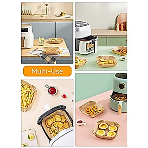 SMARTAKE Air Fryer Liners, 120 PCS Air Fryer Disposable Paper Liner, 6.1" Square Airfryer Basket Parchment Paper Liners, Non-Stick Oil-Proof for Frying Baking Roasting Oven, Fit 2-3 QT, Unbleached