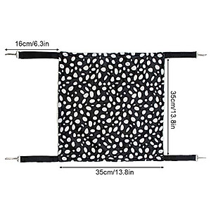 Rolybag Pet cage Hammock,pet Hammock,pet Cats Hammock,Soft Plush pet Bed,Suitable for Ferret Cotton Hammock,Guinea Pig,Hamster,Gerbil, Kittens,Cats cage,etc (Black-White dot 1)