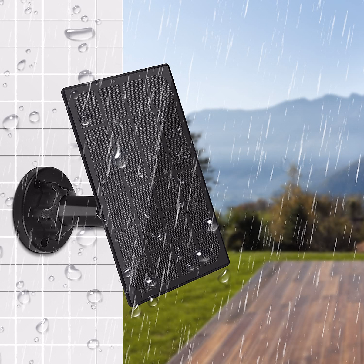 Solar Panel for Security Camera,USB Solar Panel Compatible with Rechargeable Battery Camera,5V 3.5W Waterproof Solar Panel with 10ft Charging Cable,Adjustable Security Mount(3 Pack)