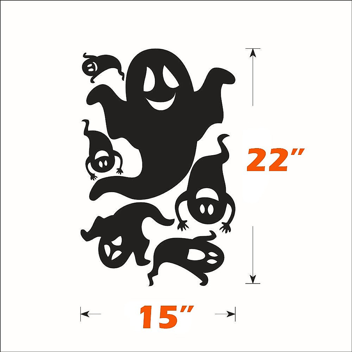 DNVEN Halloween Happy Little Ghosts Funny Monsters Scream Wall Decals Window Stickers Halloween Decorations for Kids Rooms Nursery Party 27 inches x 33 inches