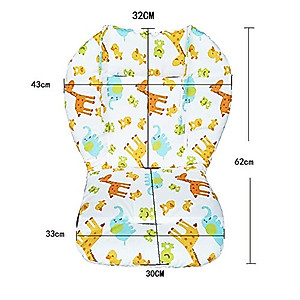 Twoworld Baby High Chair Seat Cushion Liner Mat Pad Cover and High Chair Straps (5 Point Harness) 1 Suit (Animal)