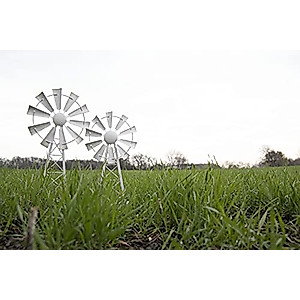 Foreside Home & Garden White Large Enamel Metal Windmill Table Decor