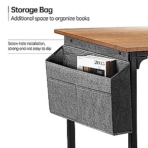 COMHOMA Computer Desk, 47 Inch Home Office Desks with Storage Bag and Headphone Hook, Modern Simple Style Writing Study Work Computer Table (Brown)