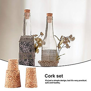 Beavorty 25Pcs Tapered Cork Plugs Wooden Wine Bottle Cork Stoppers Natural Creative Wine Cork Beverage Stoppers Replacement Corks for Wine Beer Bottle