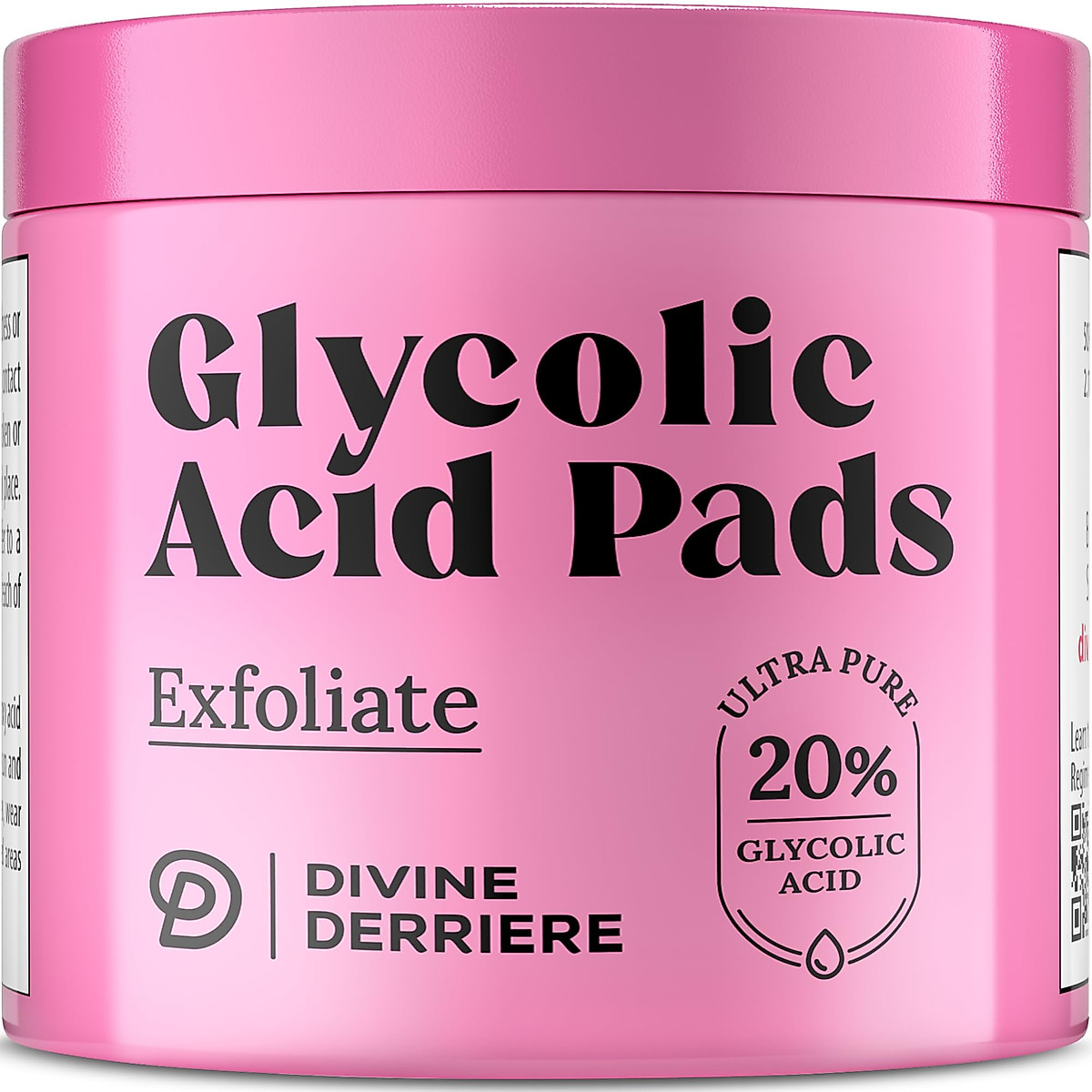 Glycolic Acid Pads with Vitamin C - Toner Pads for Face Cleansing With Tea Tree Oil - Exfoliating Pads with 20% AHA & Vitamins E, B3, B5 - Facial Peel Resurfacing Pads, Glycolic Acid Peel (50)