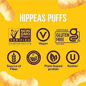 Hippeas Chickpea Puffs, Vegan White Cheddar, 4 Ounce (Pack of 1), 4g Protein, 3g Fiber, Vegan, Gluten-Free, Crunchy, Plant Protein Snacks