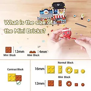 Japanese Street View Takoyaki Shop Mini Building Blocks, MOC Creative Japanese Toys for Girls 6-12 Years Old, 722 Pcs Simulation Architecture Construction Toy, Gift Idea for Kids Adults
