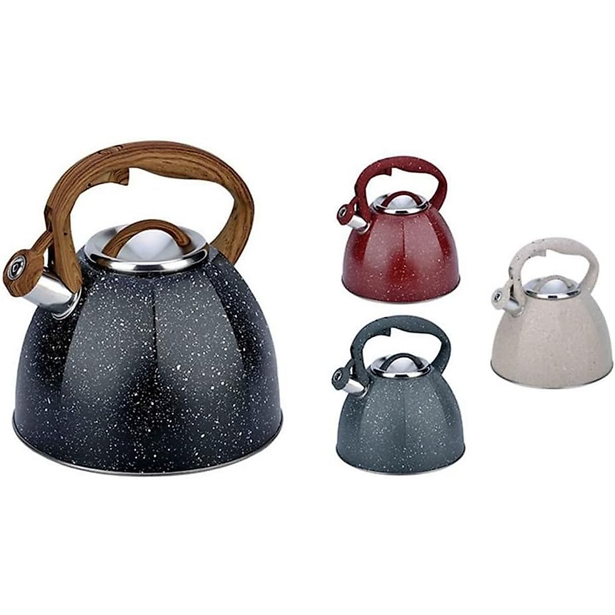 Tea Kettle Stovetop Whistling Teapot 3L Whistling Tea Kettle Stainless Steel Stovetop Teapot Whistle Kettle With Heat Resistant Handle Whistle Kettle Stove Top Kettle (Color : Red, Size : 22 * 25cm)