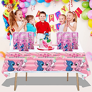 OU RUI 30Pcs Pink Lilo and Stitch Party Gift Bags,Girl Lilo and Stitch Birthday Party Supplies Decorates