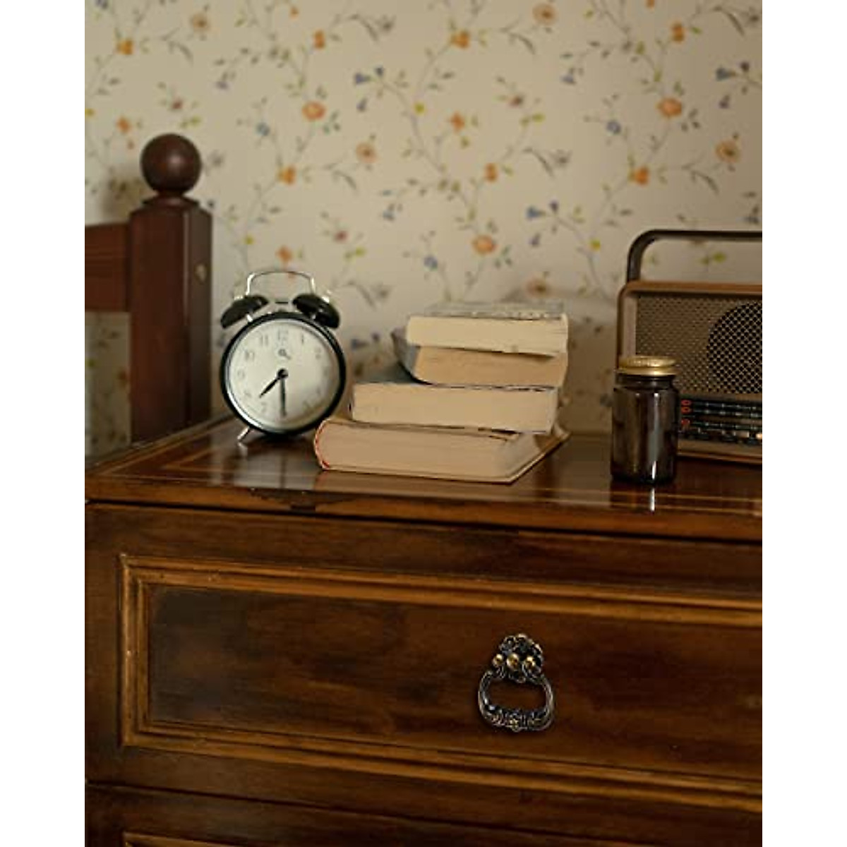 HAOTH 5Pack Antique Brass Drawer Pulls, 2.3" Diameter, Pull Ring Handles for Bar Cabinet Bathroom Cabinet Dresser