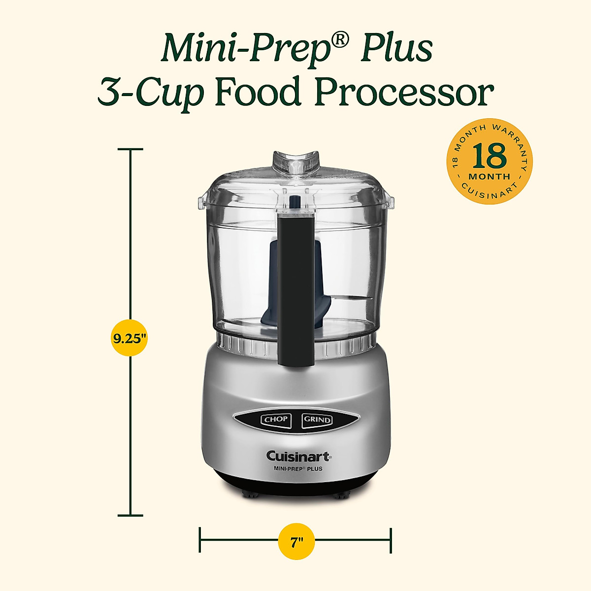 Cuisinart DLC-2ABC Mini-Prep Plus 24-Ounce Food-Processors, 3 Cup, Brushed Chrome and Nickel