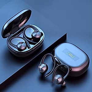Ultra Lightweight Running Headphones Wireless Earbuds with Earhooks ​Over Ear Sport Headphones Sweatproof Earphones Workout Jogging Gym
