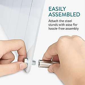 Navaris Weekly Whiteboard Planner - Small Dry Erase Glass Whiteboard to Do Calendar for Office Desk Dry Erase Schedule Board - 16 x 6 Inches - Flowers