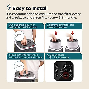 Welov P200S/P200 PRO Air Purifier Replacement Filter, 3-in-1 H13 True HEPA and High-Efficiency Activated Carbon Filter for Pet Hair Dander Smoke Pollen Dust Mite Kitchen Smells Odor