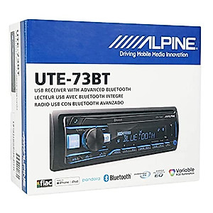 ALPINE UTE-73BT Digital Media Bluetooth Car Stereo Receiver w/USB+AUX Cable