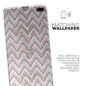 DesignSkinz Karamfila Marble & Rose Gold Chevron v14 Protective Vinyl Decal Wrap Skin Cover Compatible with The Samsung Galaxy S20 (Screen Trim & Back Glass Skin)