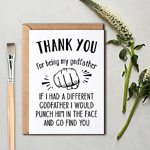 OystersPearl Thank You For Being My Godfather Funny Card - Fathers Day For Dad Husband - Godfather Card - Godfather Gift Card