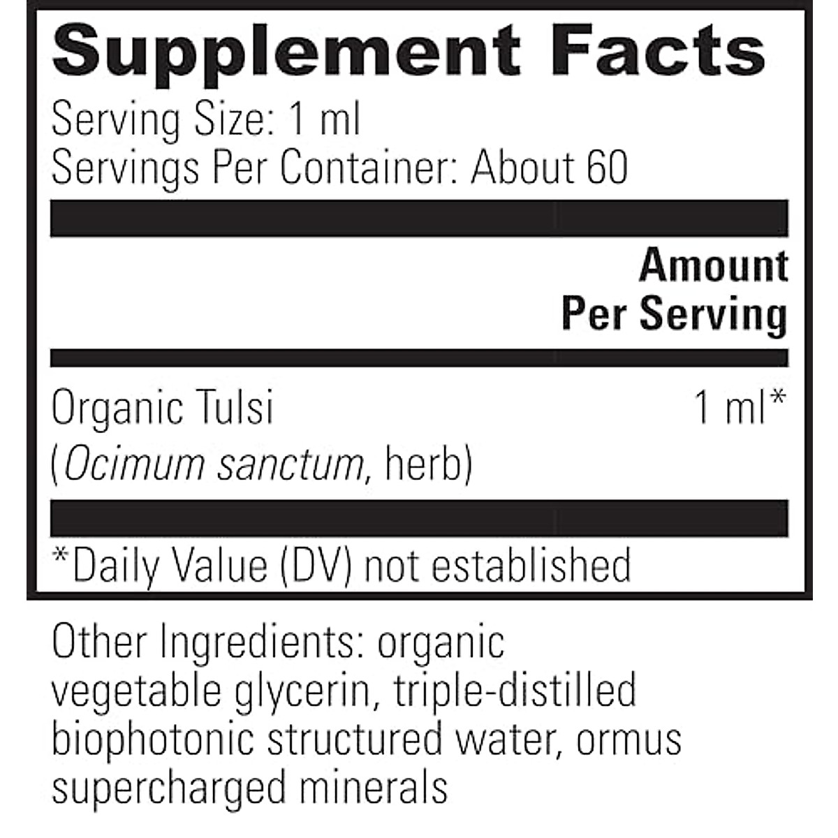 Global Healing Organic Tulsi (Holy Basil Leaf Extract) Vegan Liquid Supplement Drops (Organic basil) - Bioavailable Herb for Normal Stress Response, Natural Energy & Immune Support - 2 Fl Oz Tincture