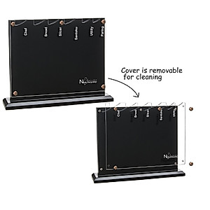 New England Cutlery NE8807 7 Piece Titanium-Coated Knife Set with Invisible Wood Block, Bronze