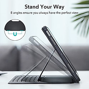ESR for iPad Air 5th Generation Case 2022 / iPad Air 4th Case 2020, Rugged Protection, Detachable Magnetic Cover, Adjustable Portrait/Landscape Stand with Raised Screen View, 8 Stand Angles, Black