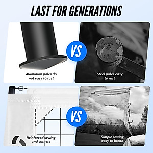 Patiassy Portable Professional Outdoor Volleyball Net Set with Adjustable Height Aluminum Poles, Winch System, Volleyball with Pump and Carrying Bag for Backyard Beach (White)