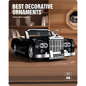 Nifeliz Retro Car ​Silver Cloud MOC Building Blocks and Construction Toy, Adult Collectible Model Cars Set to Build, 1:14 Scale Sports Car Model (1096 Pcs)