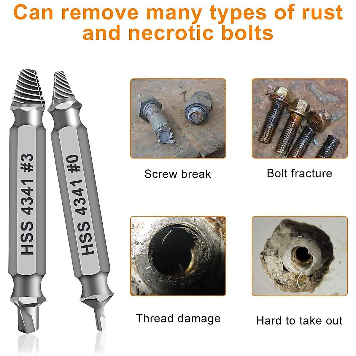 Gifts for Men,Damaged Screw Extractor Set-Christmas Stocking Stuffers for Adults Men Him,Mens Gifts,Husband,Stripped Screws Nuts & Bolts Drill Bit Tools for Easy Removal of Rusty Broken Hardware Gifts