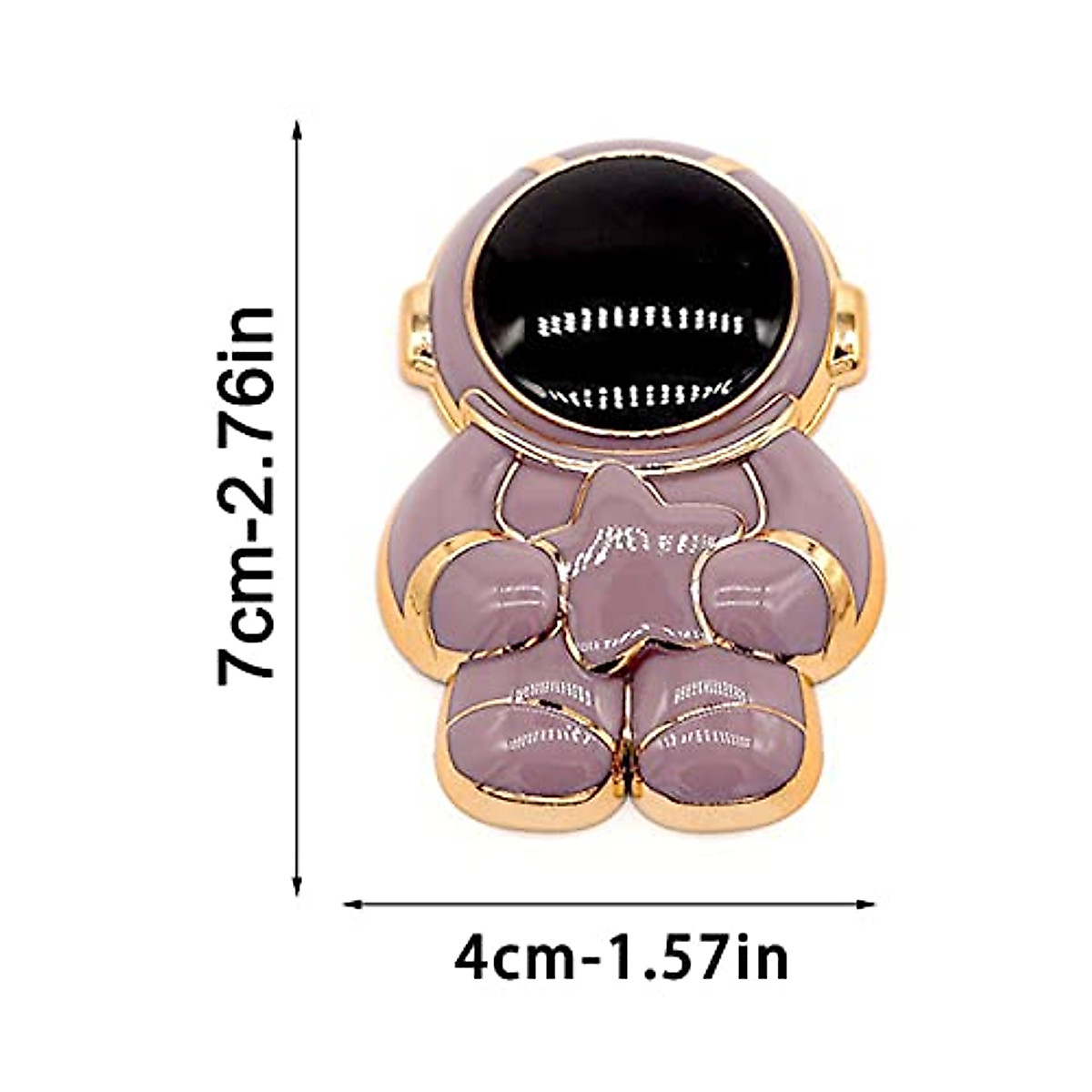 QUS Phone Grip Handle, Cute 3D Plating Astronaut Hidden Phone Stand Finger Clip Holder Foldable Compatible with All Phones, Black, One-size