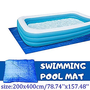 Paddling for Pools Outdoor Family Cover Pool Rectangle Garden Swimming Swimming Swimming Ring for Adults (Blue, One Size)